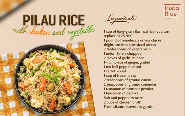 Delicious Pilau Rice with Chicken and Vegetables Recipe - Insta Rice